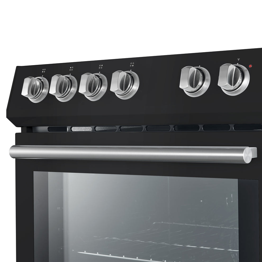 FORNO Premium 4-Piece Kitchen Bundle - Leonardo Espresso 30" Black Ran ...