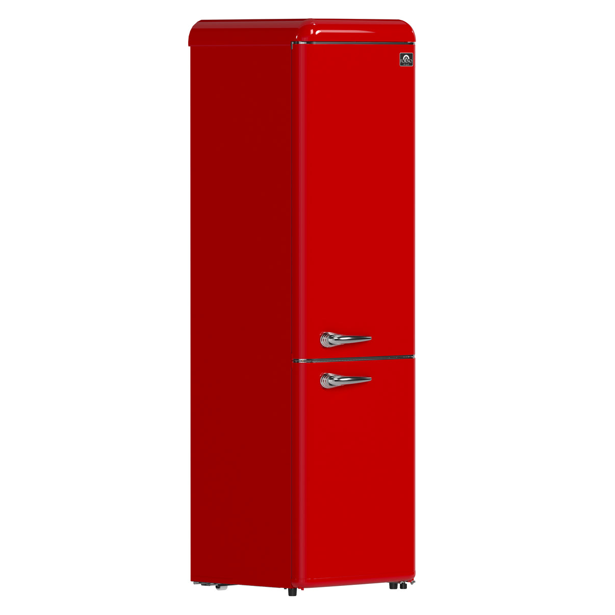 Forno Storico 22-Inch Retro bottom freezer Fridge in Red, 9 cu.ft, sil ...